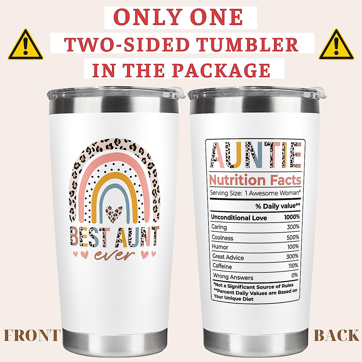 Aunt Gifts - Aunt Gifts from Niece, Nephew - Gifts for Aunt, Auntie Gifts - Aunt Birthday Gift, Mothers Day Gifts for Aunt, Aunt Valentine Gifts - Gifts for New Aunt, To Be Aunt - 20 Oz Tumbler