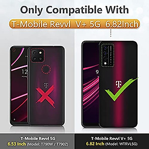 JXVM for T-Mobile Revvl V Plus 5G Case with Built in Screen Protector, Full Body Rugged Case for T-Mobile Revvl V+ 5G, Protective Phone Cover 6.82 inch 2021 (Black)