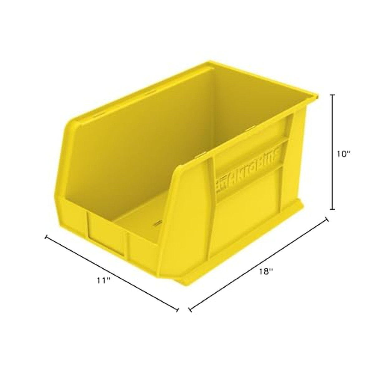 SI Shelving Inc. 18" d x 11" w x 10" h Akro Bins Stacking Storage Bins, Yellow, 6 Count