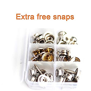 Heavy-Duty Snap Fastener Pliers (Adjustable Setter, 2 Interchangeable Dies) Snap Installation Set Hand Tools for Fastening, Replacing Metal Snaps, Repairing Boat Covers, Canvas