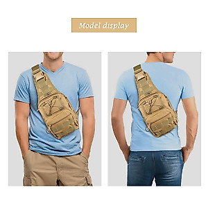 ROARING FIRE Tactical Single Shoulder Bag, Crossbody Military Backpack, Molle Assault Sling Backpack for EDC, Camping, Hiking, Trekking, Cycling, and Outdoor Sports