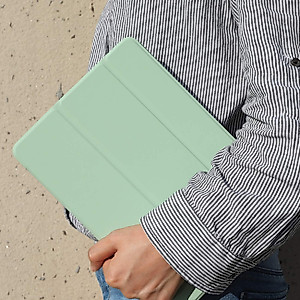 Aoub Case for iPad 6th/5th Generation Cases 9.7 inch 2018/2017 with Pencil Holder, Slim Lightweight Smart Stand Cover, Auto Wake/Sleep, Model A1893 A1954 A1822 A1823, Light Green