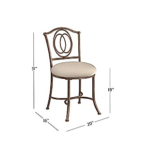 Hillsdale, 50945A, Emerson Metal Vanity Stool, Golden Bronze