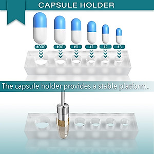 LELELUK 16 Pcs Versatile Easy Capsule Filling Tool Kit for Gel Capsules Empty - Pill Filling Tools with Micro Funnel, Capsule Holder, Herb Tamper and Lab Scoops - Gel Capsules Size #000 00 0 1 2 3 4 5