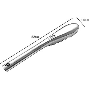 Fish Scaler Manual Stainless Steel Fish Skin Brush Scraping Fishing Scale Brush Graters Fast Remove Fish Cleaning Peeler Fish Scalers Sawtooth Fish Descaler Tool for Family Kitchen, Seafood Markets