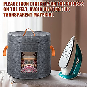 2 Pcs Hat Storage Box 17 x 10.3 Inches Stackable Round Brim Hats Case Foldable Clothes Storage Container Cowboy Hat Stuffed Animal Toy Organizer with Lid,shoulder Strap and Clear Window (2 Pieces)