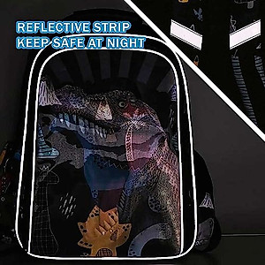 AGSDON 3PCS Kids Backpack Boys, 16" little Kid Dinosaur Preschool School Bookbag and Lunch Box