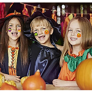 144 Pack Halloween Tattoos for Kids Temporary Pre-Cut Bulk Pack Halloween Themed Tattos Stickers for Face Body Non-Toxic 2" for Halloween Goodie Bag Fillers Classroom Prizes Party Favors by 4E's Novelty