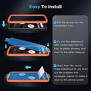 [4-Pack] FANGTIAN for Google Pixel 7a Screen Protector [Not Glass] - Film for Pixel 7a Screen Protector [Fingerprint Compatible][Alignment Tool][6.1Inch][7H Hybrid]