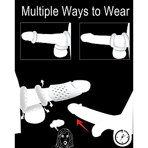 5 Different Sizes Cock Ring Set Penis Sleeve Adult Sex Toys & Games for Men and Couples Penis Ring Pump Sheath Cock Rings for Men Erection Sex Extender Girth Extension Male Sex Toy Sleeve Enlarger