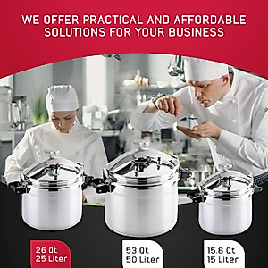 Universal 26 Quart / 25 Liter Professional Pressure Cooker, Heavy-Duty Aluminum Construction with Multiple Safety Systems, Commercial Canner Ideal for Industry Usage