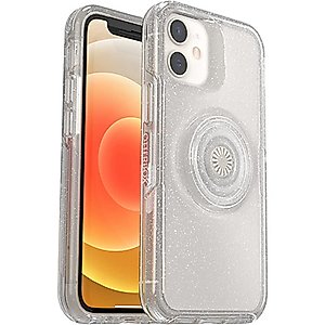 OtterBox + Pop Symmetry Series Clear Case for iPhone 12 Mini, Retail Packaging - Stardust (Silver Flake/Clear) with Stardust Pop