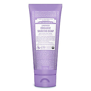 Dr. Bronner's - Organic Shaving Soap (Lavender, 7 Ounce) - Certified Organic, Sugar and Shikakai Powder, Soothes and Moisturizes for Close Comfortable Shave, Use on Face, Underarms and Legs