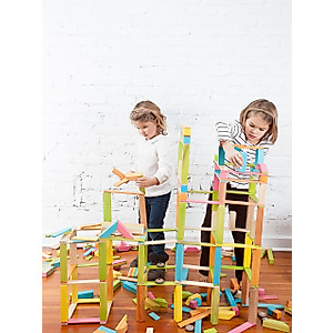 240 Piece Tegu Classroom Magnetic Wooden Block Set, Tints