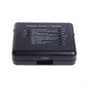 Optimal Shop 20/24 4/6/8 Pin Power Supply Tester for SATA,IDE,HDD,ATX,ITX,BYI Connectors-Black