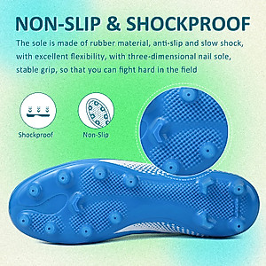 Soccer Cleats Mens Football Cleats Women Tacos de Futbol para Hombre Soccer Shoes for Big Boy Tacos de Futbol Zapatos de Futbol para Hombres Outdoor Soccer Shoes High Top Football Boots AG/FG