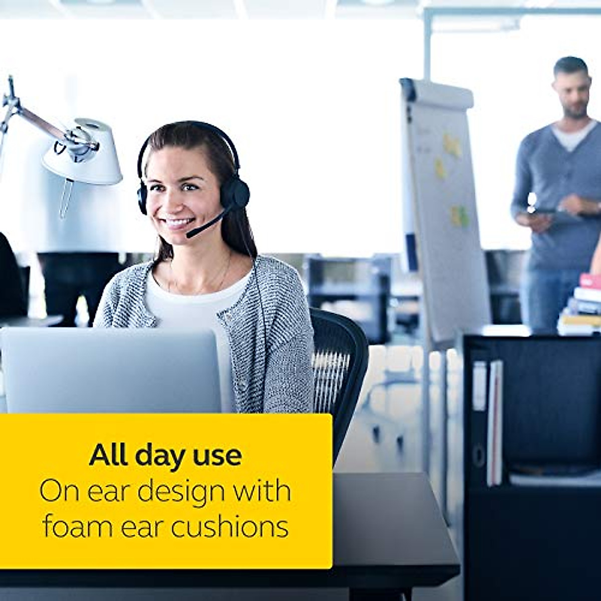 Jabra Evolve 20 UC Wired Headset, Stereo Professional Telephone Headphones for Greater Productivity, Superior Sound for Calls and Music, USB Connection, All Day Comfort Design