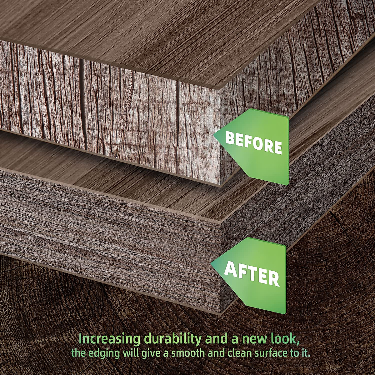 ZYJT Walnut Edge Banding, 1 inch x 50ft roll of Veneer Edge Banding, Pre-glued Flexible Real Wood Tape Banding for Cabinet Repair Furniture Restoration