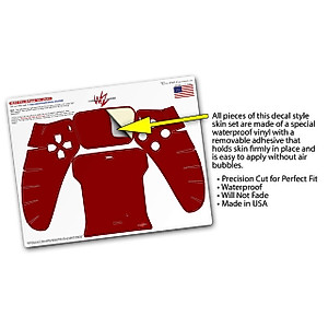 WraptorSkinz Skin Wrap compatible with Sony PS5 DualSense Controller Solids Collection Red Dark (CONTROLLER NOT INCLUDED)