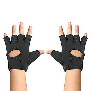 Luwint Kids Fingerless Workout Gloves - Anti-Slip Fitness Mitten for Children Cycling Yoga Weightlifting, 1 Pair