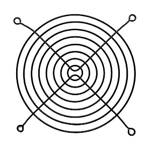 140mm Black Fan Grill/Guard with Screws (2 Pack)