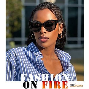 FEISEDY Polarized Vintage Sunglasses American Womens Square Jackie O Cat Eye Sunglasses B2451