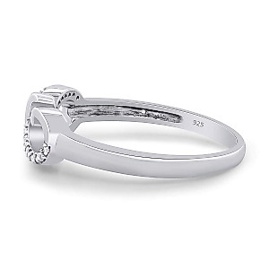 14k White Gold Over Sterling Silver Round Cut Diamond Accent Sideways Bypass Infinity Promise Ring Jewelry For Her Women (I-J Color, I2-I3 Clarity, 0.03 Cttw) Ring Size-7