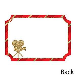 Big Dot of Happiness Red Carpet Hollywood - Shaped Thank You Cards - Movie Night Party Thank You Note Cards with Envelopes - Set of 12