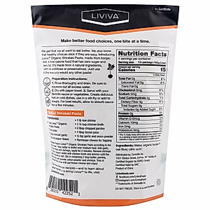 LIVIVA Organic Shirataki Spaghetti with Oat Fiber, Low-Calorie Pasta made from Konjac Root, Non-GMO, Gluten Free and Keto Certified, 14.11 Ounce (Pack of 3)