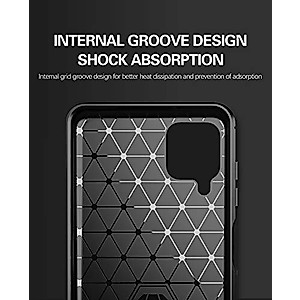 Samsung A12 case,Galaxy A12 case,with HD Screen Protector,M MAIKEZI Soft TPU Slim Fashion Non-Slip Protective Phone Case Cover for Samsung Galaxy A12 (Black Brushed TPU)