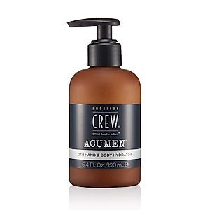 American Crew Men's Hand & Body Lotion, 24 Hour Help, Acumen Daily Lotion for Moisturized & Refreshing Skin, 6.4 Fl Oz