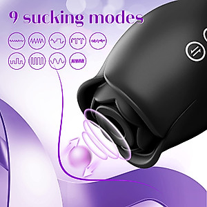 Rose Sex Toy Adult Toys - Rose Vibrator for Women Sex Toys with 9 Sucking Modes, G Spot Vibrator Adult Sex Toys, Toys for Women's Sex Rose Vibrators Sucker Womens Sex Toys for Woman Female