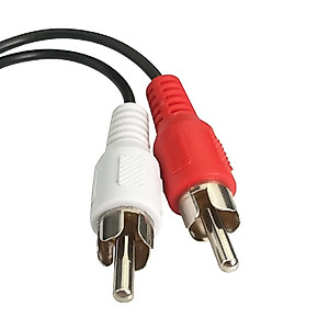 C&E 6 Inch 3.5mm Female to 2 RCA Male Stereo Audio Y Cable, Nickel Plated Adapter Compatible for TV,Smartphones, MP3, Tablets, Speakers,Home Theater