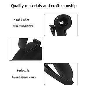 Silicone Grip Cover for Meta Quest Pro, Protector Cover Compatible with Meta Quest Pro Accessories Touch Controller Grips with Knuckle Straps (Black)