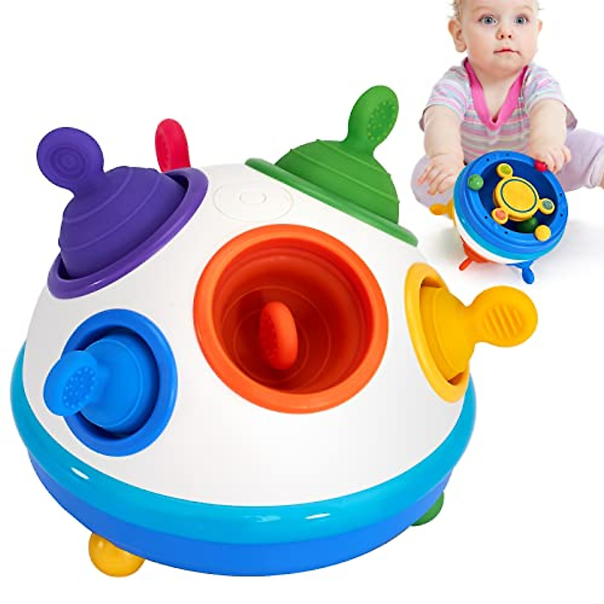 Toys for 1 Year Old Boy Girl - Toddler Sensory Toys Pop Fidget Toys Spinning Baby Montessori Toy for 1 Year Old Gifts Early Development Toy for Toddlers 1-3 Baby Toys 12-18 Months Birthday Gift