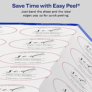 Avery Printable Blank Oval Labels, 1.5" x 2.5", Glossy White, 180 Customizable Labels (22804)