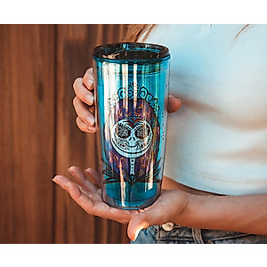 Disney Nightmare Before Christmas Sugar Skulls Plastic Travel Tumbler with Lid