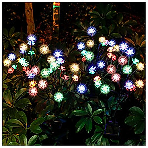 TONULAX Solar Garden Lights - Newest Solar Powered Landscape Tree Lights with Larger Solar Capacity, Solar Decorative Lights Outdoor for Pathway, Patio, Front Yard Decoration(2 Pack)