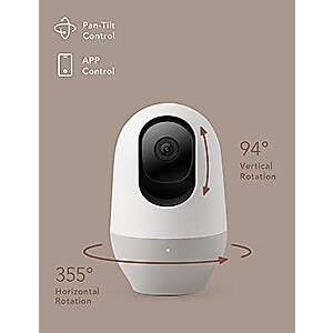 nooie Security Camera Indoor Two Pack, 360-degree IP Camera 1080P, WiFi Smart Home Camera with Motion Tracking, IR Night Vision, Two Way Audio&Sound Detection, Works with Alexa, SD Card and Cloud