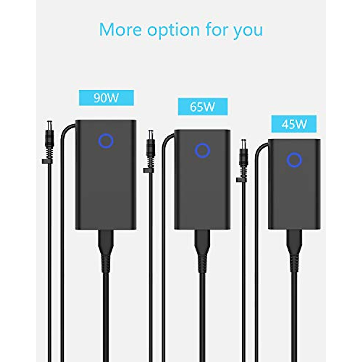 Wishinkle Laptop Charger, 45W 19.5V 2.31A AC Computer Charger Power Cord with 10 Optional Connectors Compatible with Asus Toshiba Lenovo Acer Dell HP Samsung ThinkPad