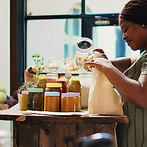 10 Plastic Mason Jar Lids, Colored Mason Jar Lids, 70mm Inner Diameter Mason Jar Lids Regular Mouth with Silicone Ring,Regular Mouth Mason Jar Lids Suitable for Glass Cans, Cans