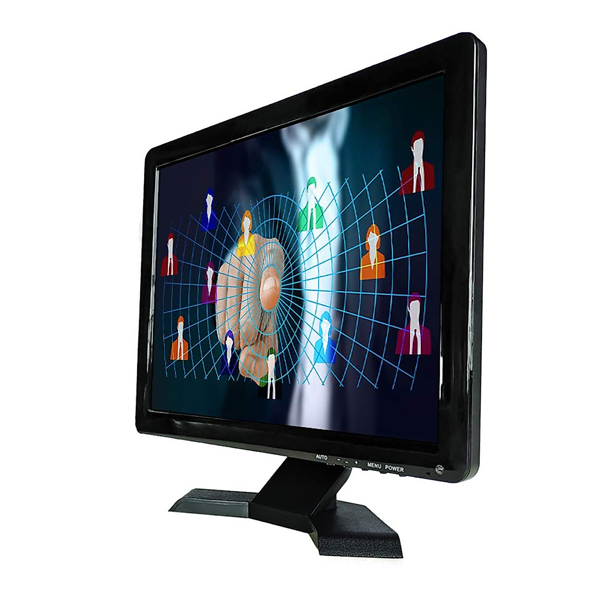 iChawk 17'' inch Display 1280x1024 4:3 VGA HDMI-in USB Plastic Case Built-in Speaker VESA 75x75 Desktop Four-Wire Resistive Touch Screen Monitor for POS Cash Register Ordering Meal Machine W170PT-58R