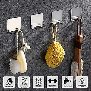 DASND Wall Mounted Broom Holder, Sturdy Steel, Grey, Holds 7 Tools, 4 Hooks, Easy Installation