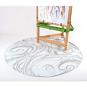 BooginHead SplatMat 52" Extra Large Waterproof Floor Mat for Under High Chair, Marble Swirl