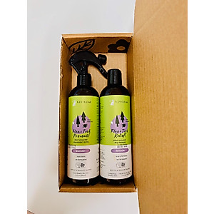 kin+kind Flea and Tick Spray and Shampoo Kit- Shampoo and Spray Set- Shampoo for Dogs, Spray for Dogs- for Tick and Flea Control Shampoo and Repel Spray- Lavender, 12 oz Each