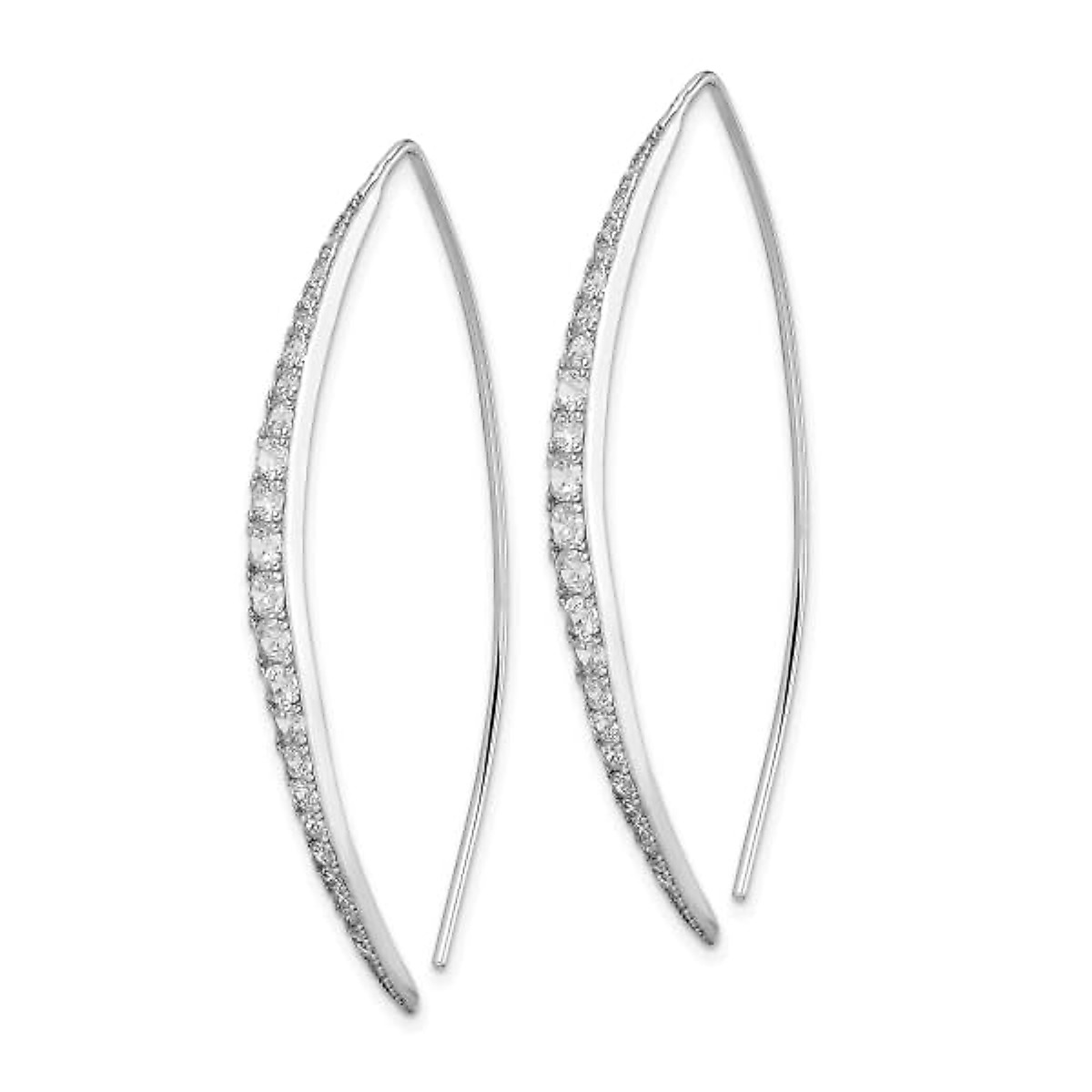 925 Sterling Silver Cubic Zirconia CZ Threader Drop Dangle Earrings