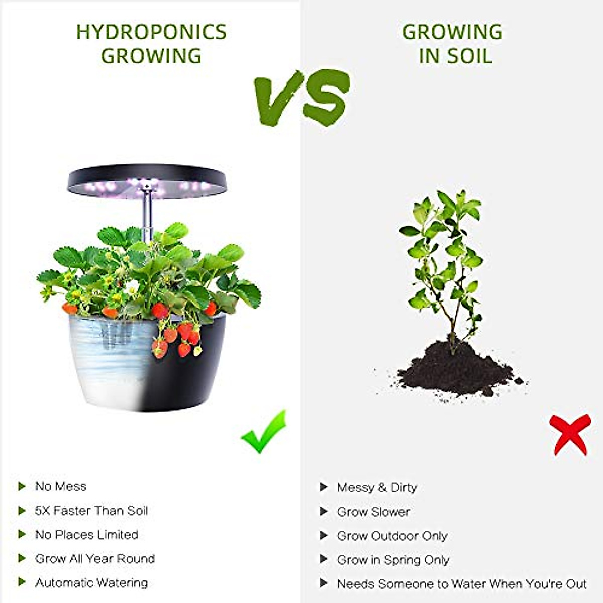 Hydroponics Growing System, 4 Pods Indoor Herb Gardening System with LED Grow Lights, Automatic Timer and Pump, Hydroponic Plant Germination Kits for Vegetable/Lettuce