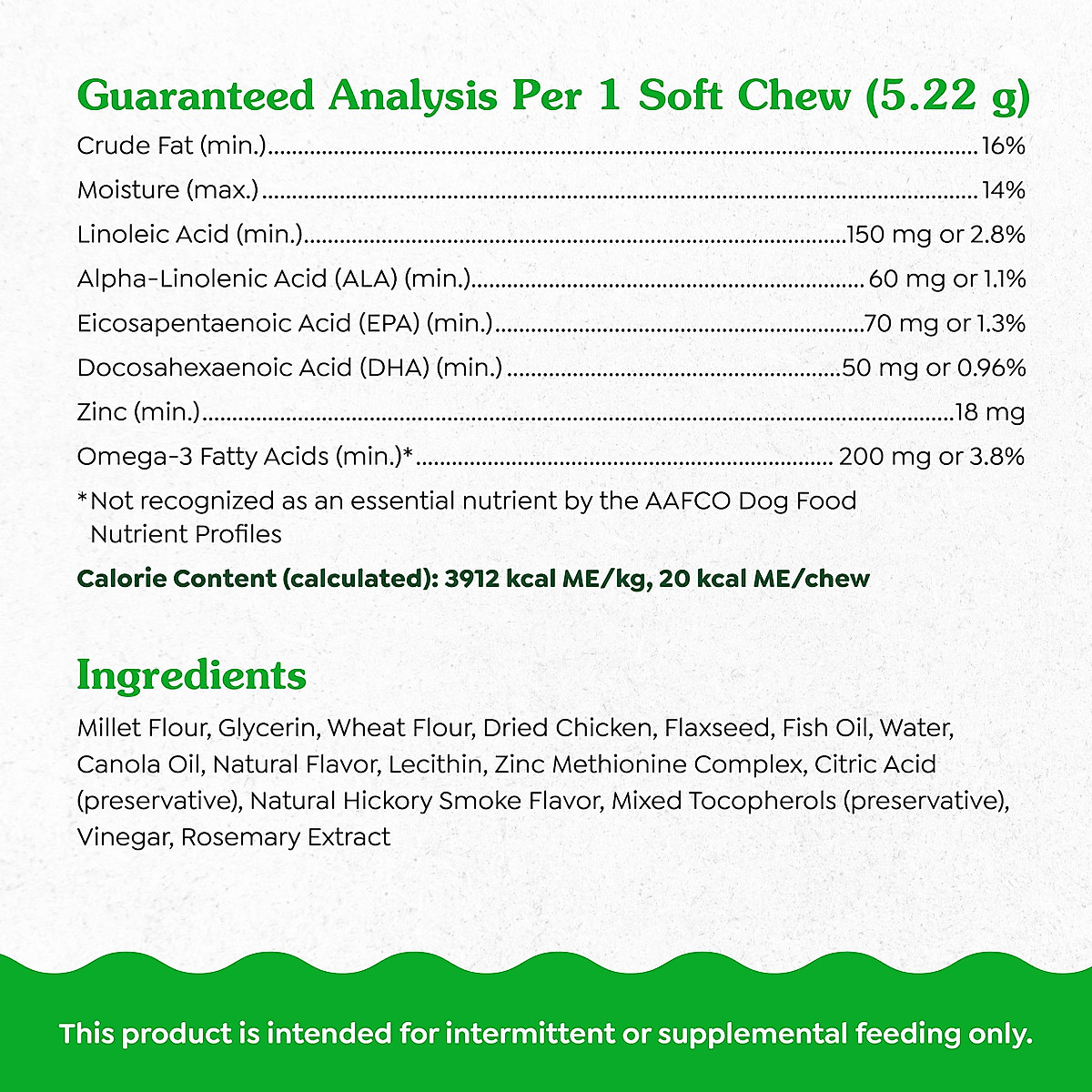 Greenies Skin & Coat Supplement for Dogs, Soft Chews with Fish Oil for Dogs, Omega-3s, Linoleic Acid, and Zinc, Chicken Flavor, 80-Count Tub, 2 Pack