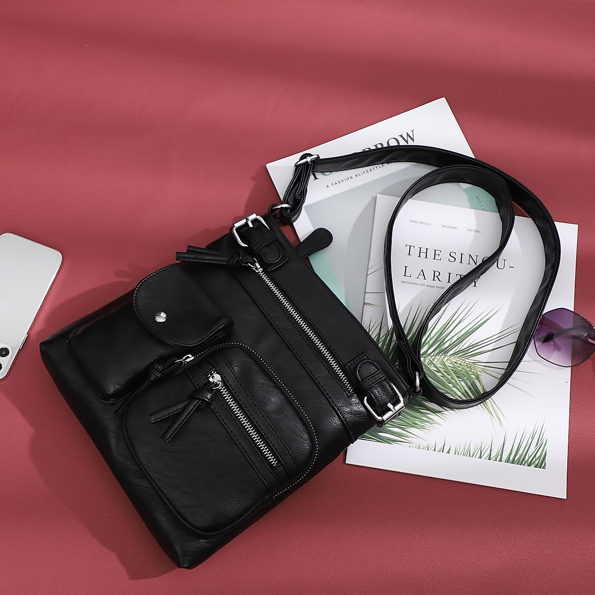 KL928 Purses for Women Small Crossbody Bags Shoulder Handbags, 01-Black