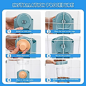 Jspupifip 35oz Rabbit Automatic Food Water Dispenser,Hanging Pet Food Water Dispenser Cage Automatic Feeder Set for Small Cats Dogs Rabbit Chinchilla Guinea Pig Hedgehog Ferret(Green)